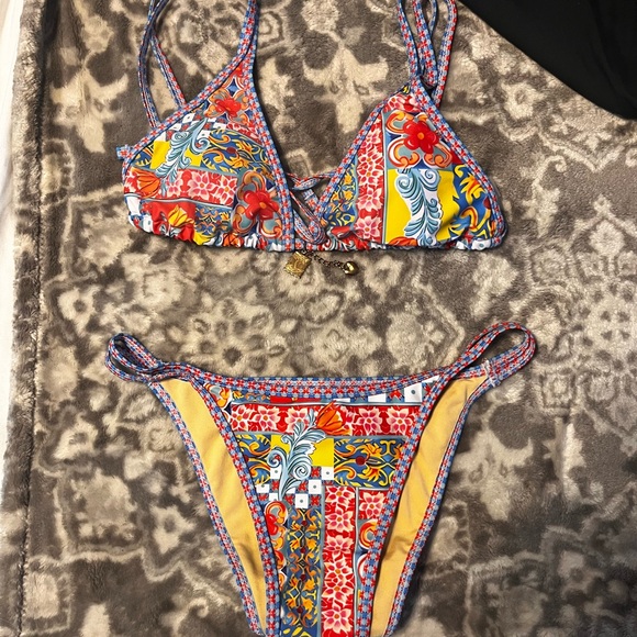 Swim | Colorful Patterned Bikini Set | Poshmark